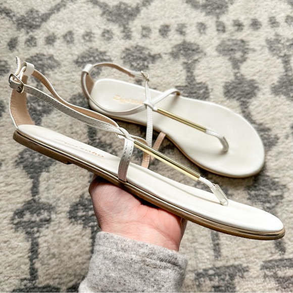 Zigi Soho | Shoes | Zigi Soho Whitegoldnude Strap Sandals Size 8 | Poshmark
